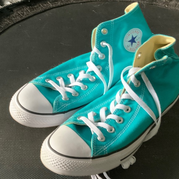 Converse | Shoes | Converse Mens Hightop Sneakers Turquoise | Poshmark